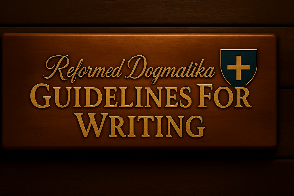 Guidelines for Writing - Reformed Dogmatika